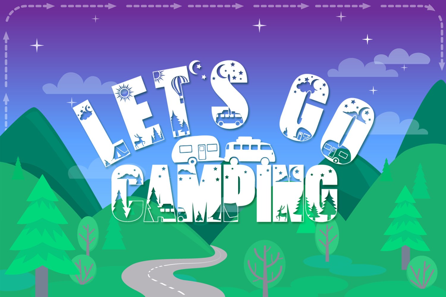 Camping Font with Extras | Hiking Font – Fontbloom