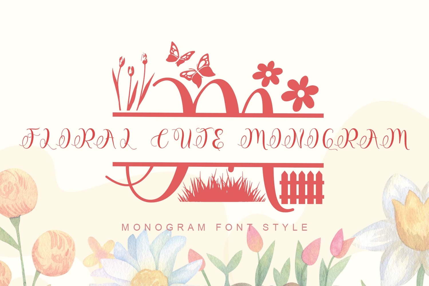 Floral Cute Monogram – Fontbloom